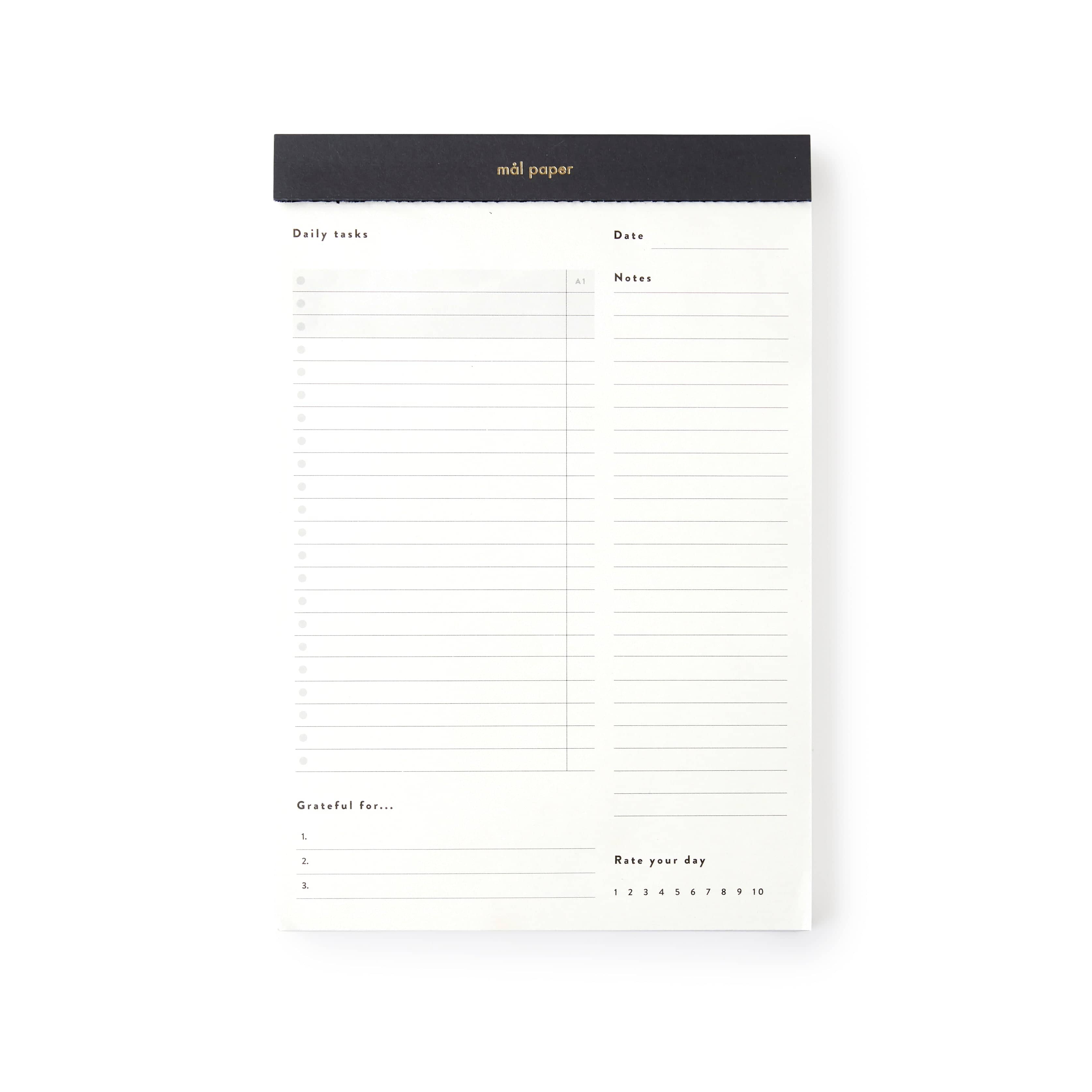 Daily Tasks Planner Pad - A5 Daily Notepad from Mål Paper